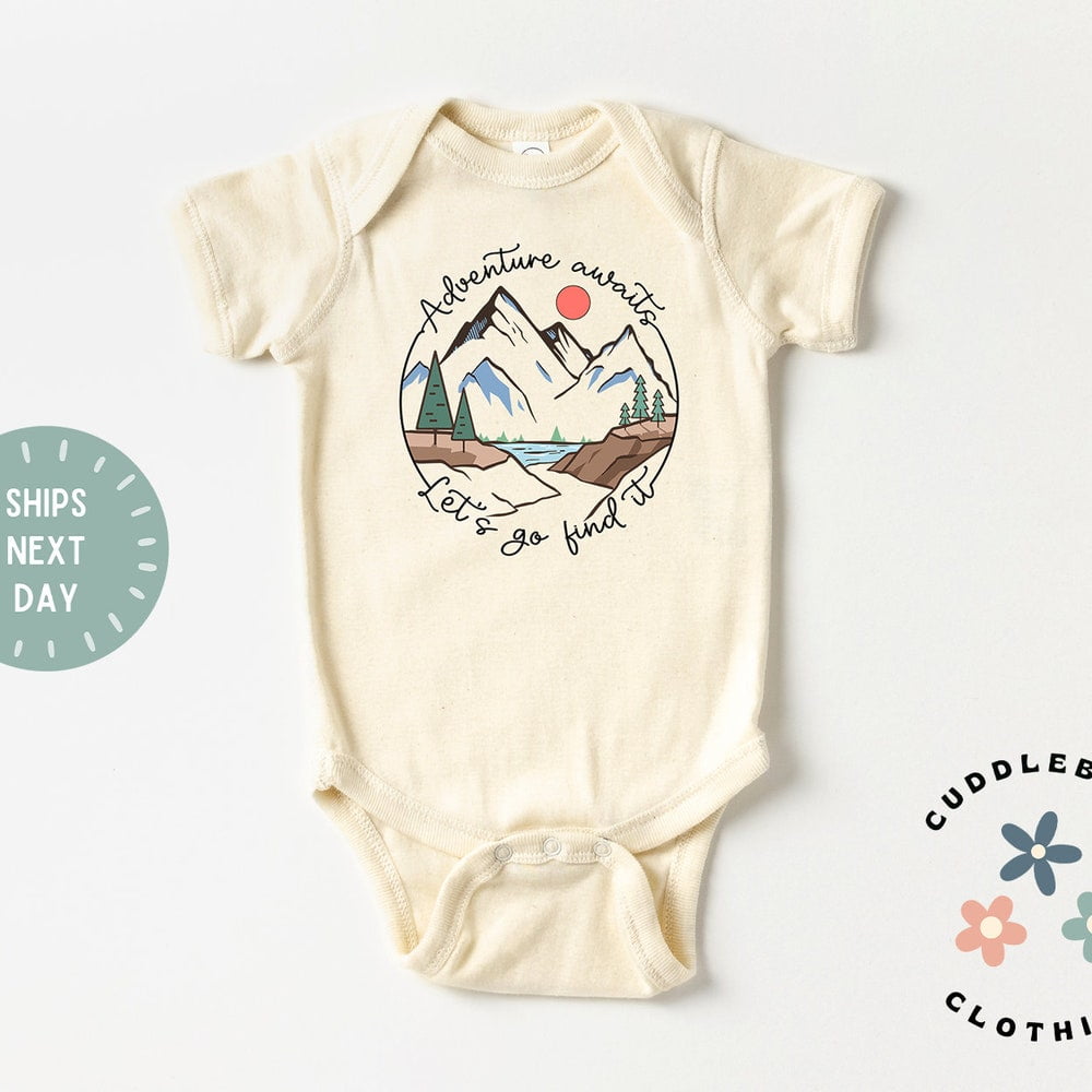 Adventure Awaits Let's Go Find It Baby Bodysuit, Cute Adventure ...