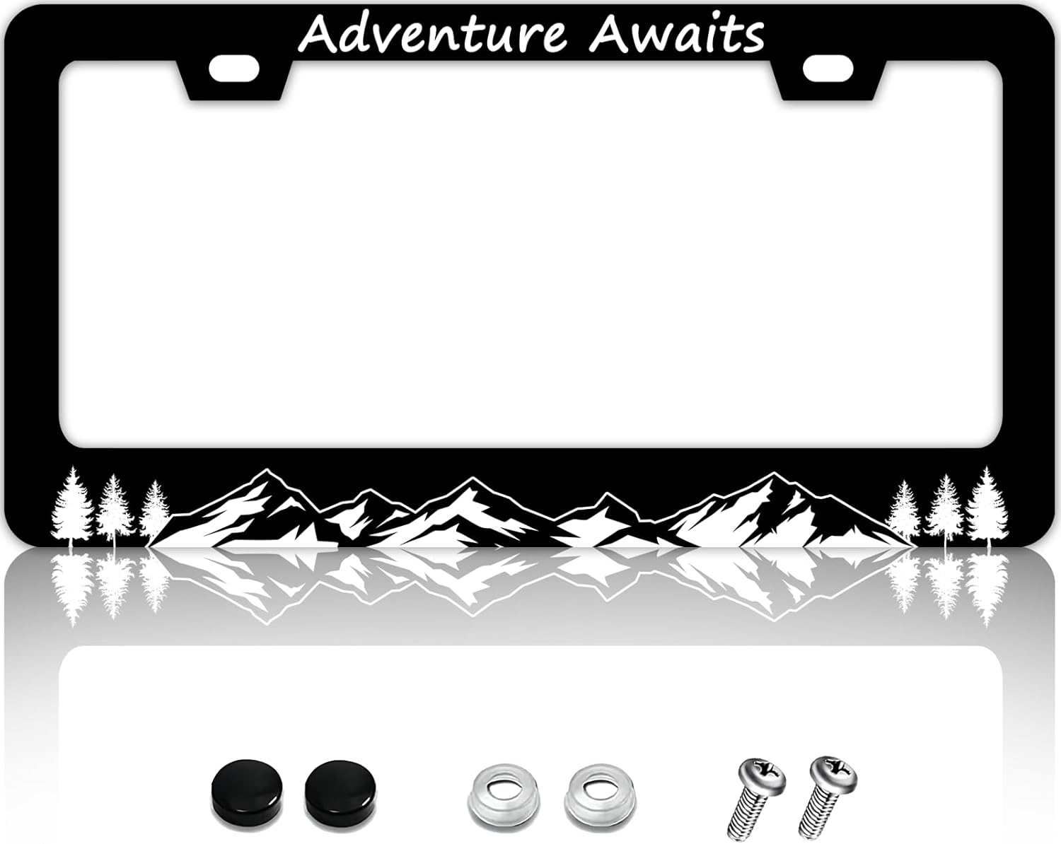 Adventure Awaits License Plate Frame Personalized Mountain License ...