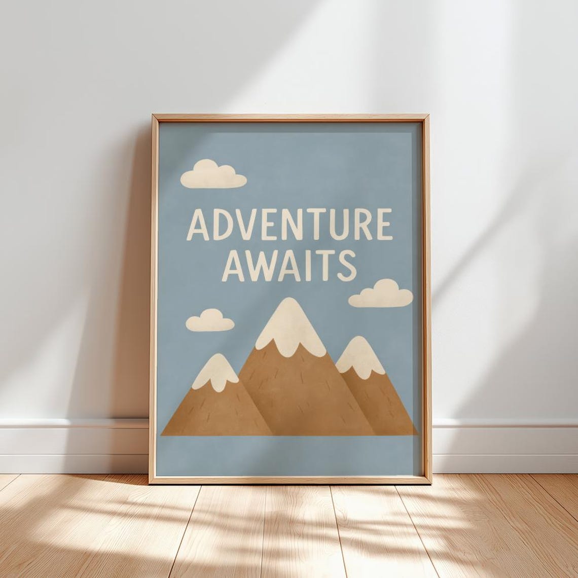 Adventure Awaits Mountain Poster: Scandinavian Nursery Decor, Unframed ...