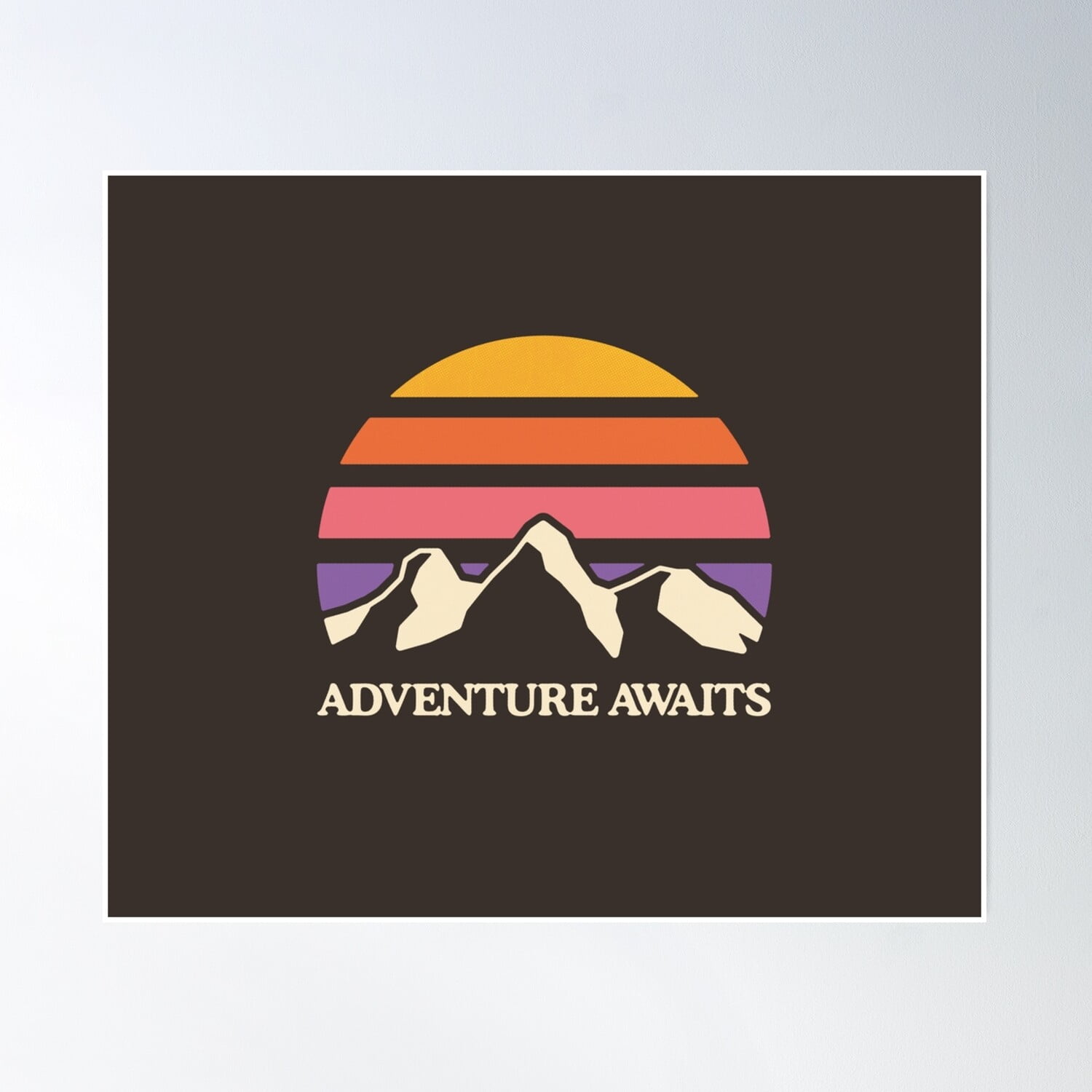 Adventure Awaits | Mountain Sun Poster Wall Art, Modern Wall Decor, 16x24 UNFRAMED - Walmart.com