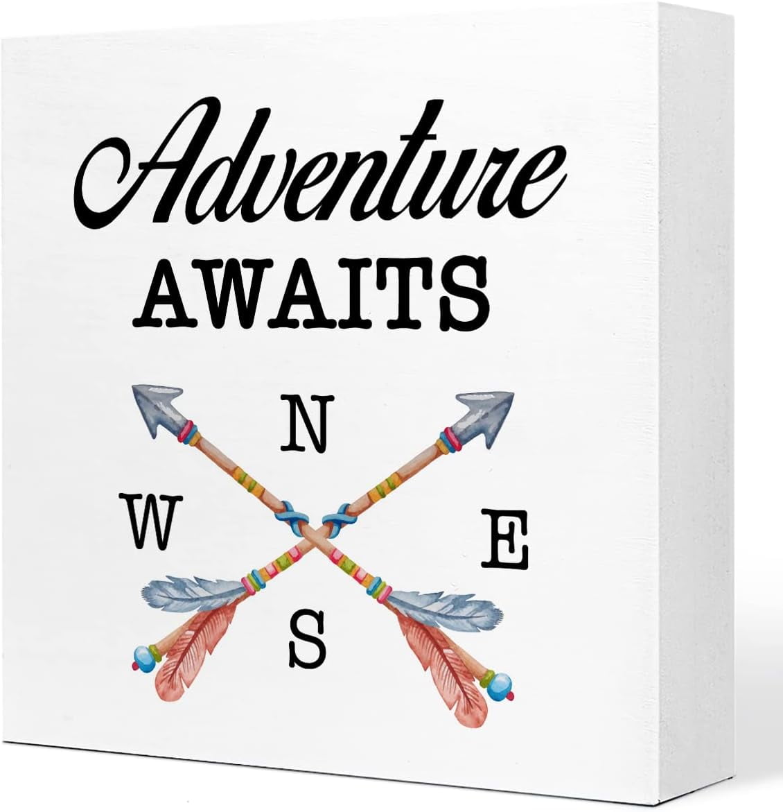 Adventure Awaits Oar Compass Camping Wood Plaque Sign Desk Decor ...
