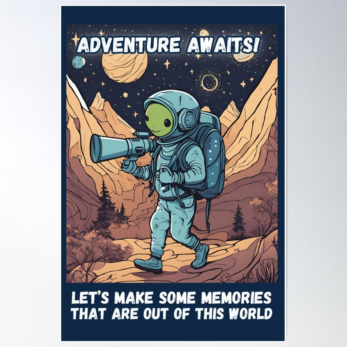 Adventure Awaits! Poster Wall Art, Modern Wall Decor For Living Room ...