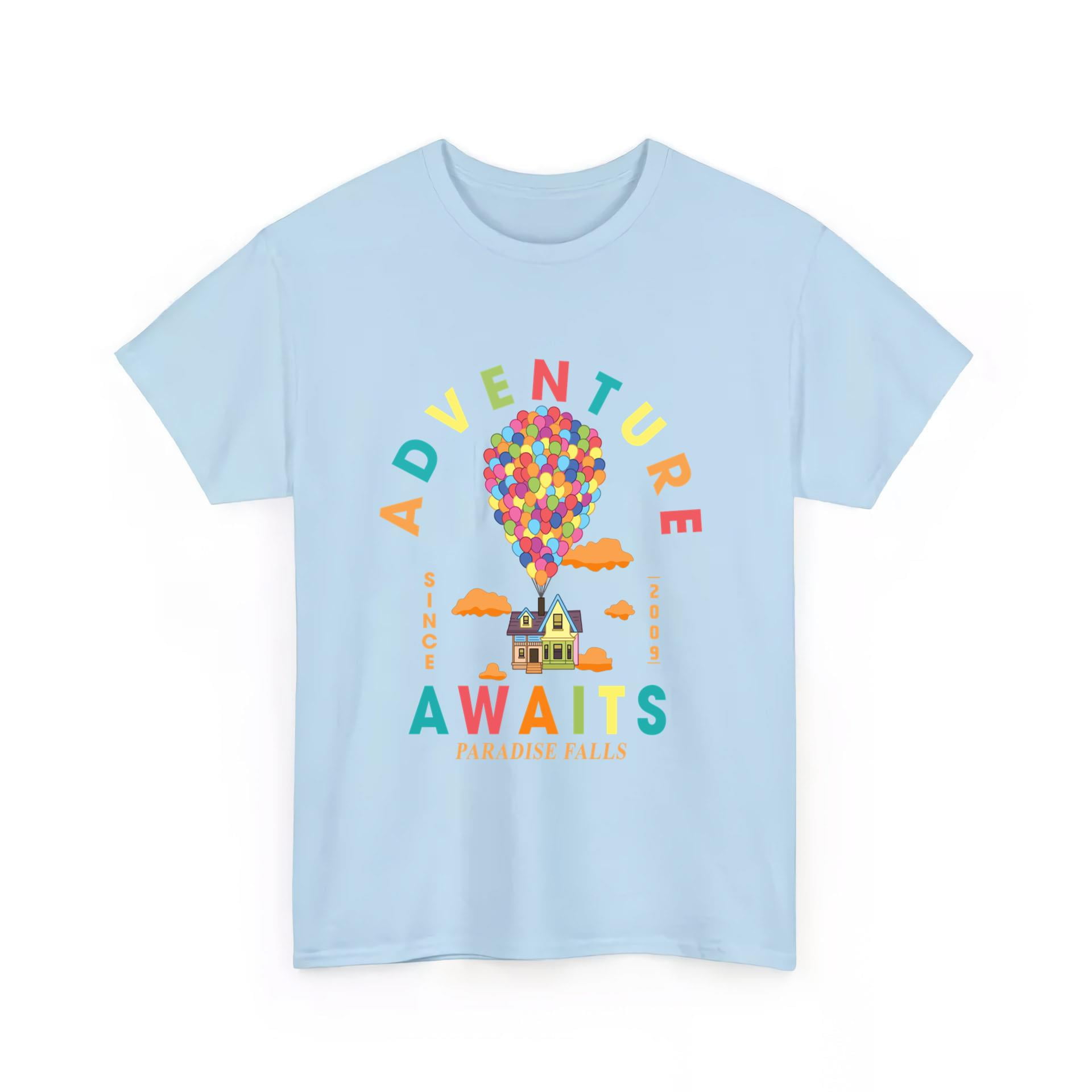 Adventure Awaits Rainbow Balloons Shirt, Whimsical Travel Graphic Tee ...