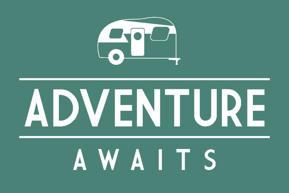 Adventure Awaits, Retro Camper, Simply Said (12x18 Wall Art Poster ...