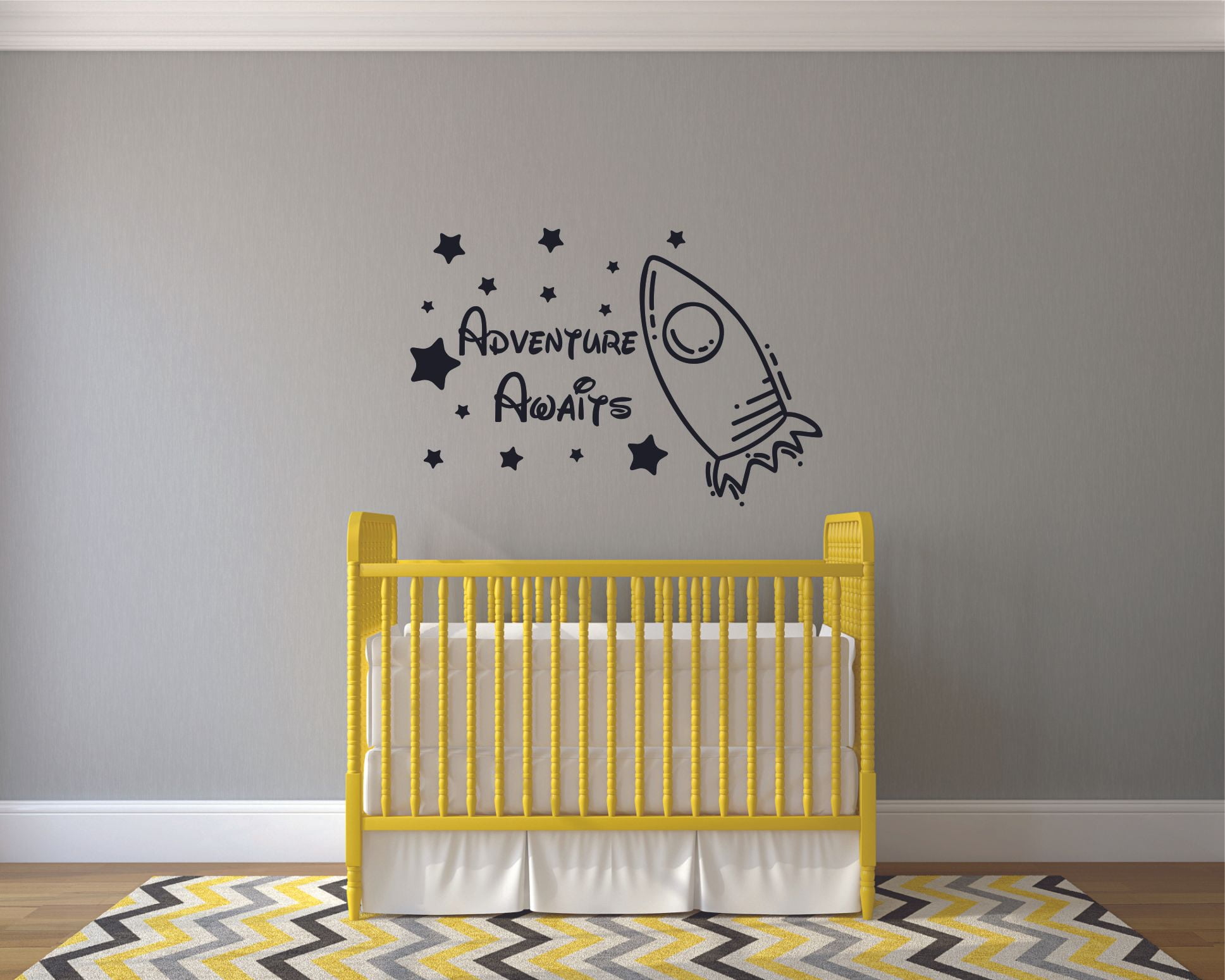 Adventure Awaits Space Newborn Baby Babies Quote Wall Sticker Art Decal ...