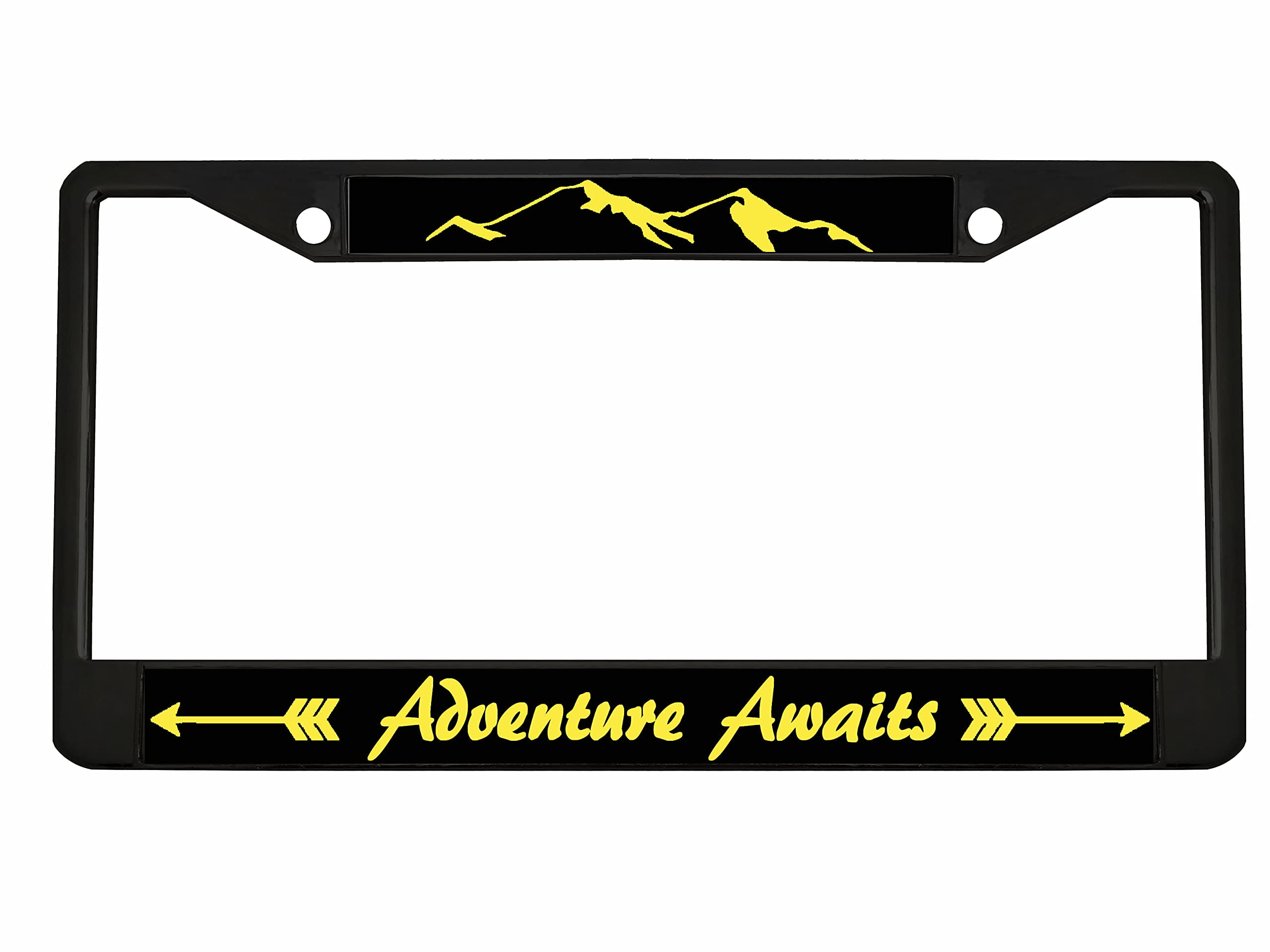 Adventure Awaits Stainless Steel Auto License Plate Frame Car Tag ...