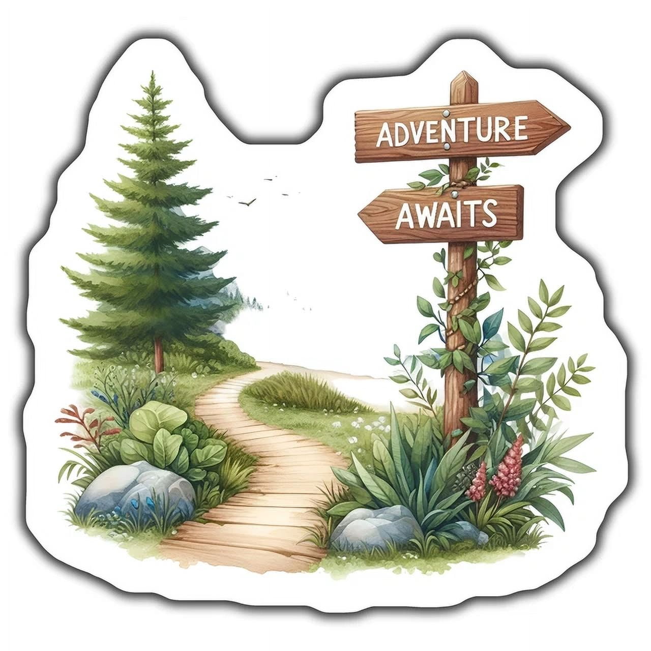 Adventure Awaits Sticker, Nature Path Sticker, Botanical Garden Sticker ...