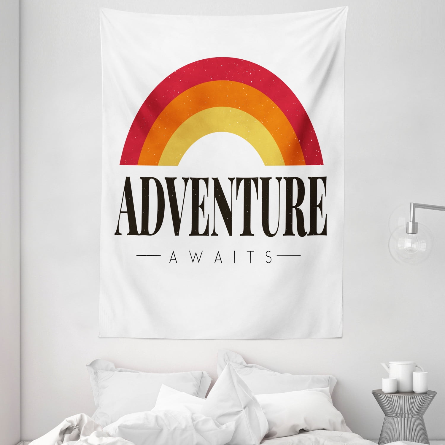 Adventure Awaits Tapestry, Modern Image of Wanderlust Themed Wording ...