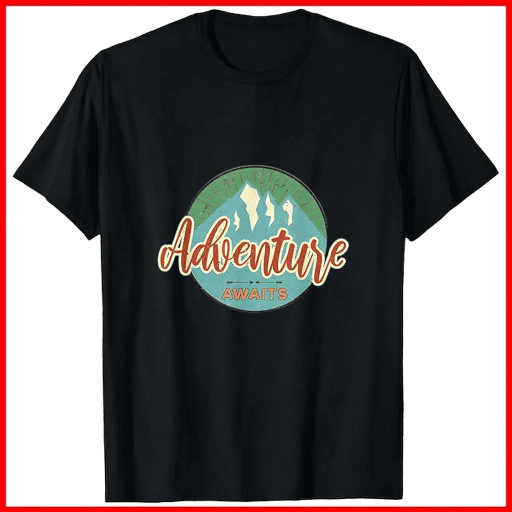 Adventure Awaits Vintage Great Adventure Hiking Camping Outing Unisex T ...
