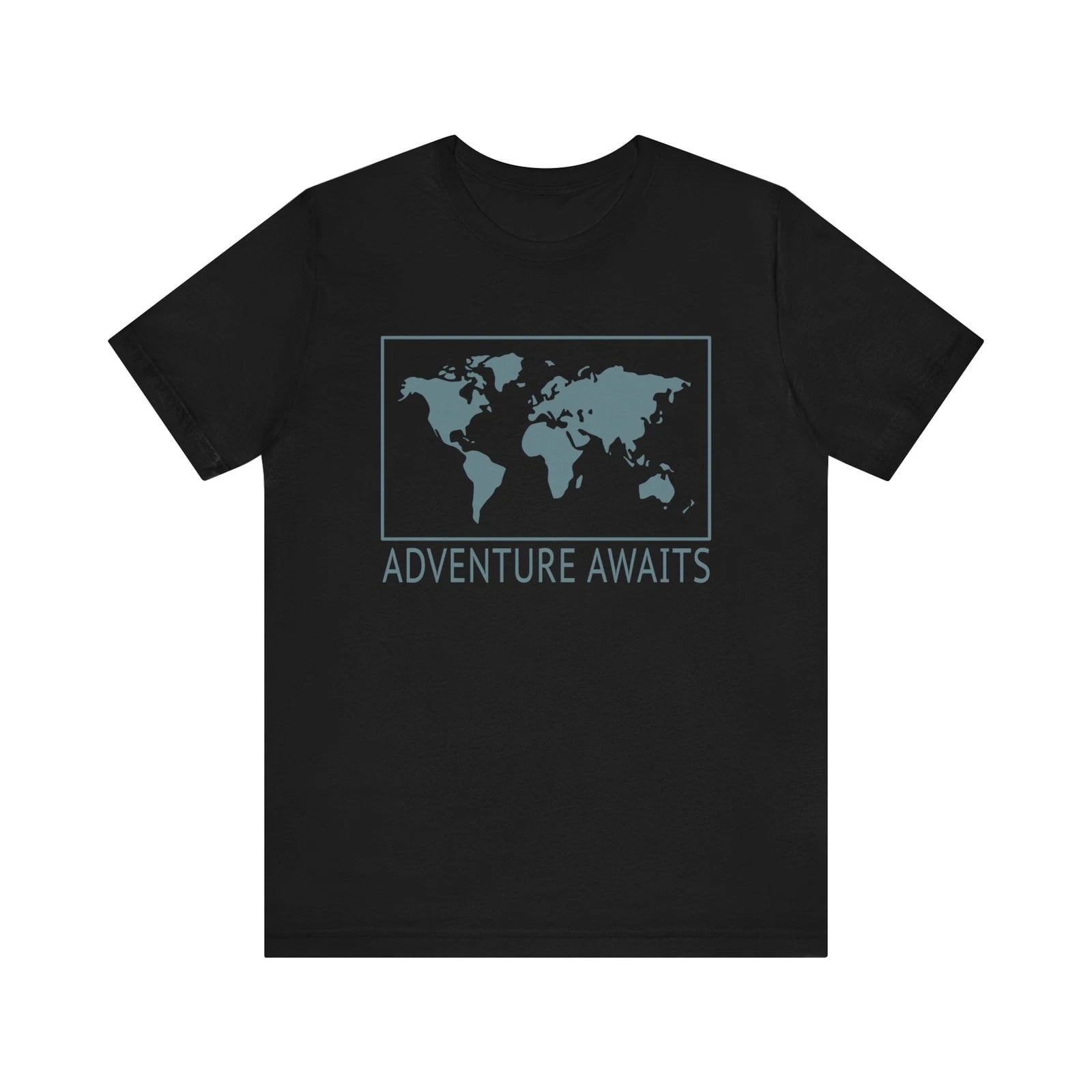 Adventure Awaits World Map Shirt, Minimalist Travel Tee, Unisex ...