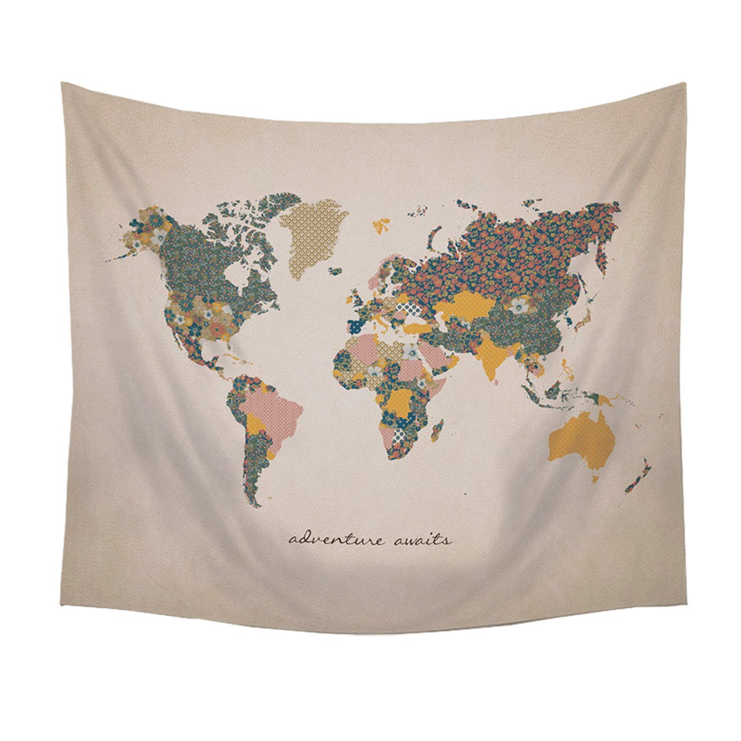 Adventure Awaits World Map Wall Hanging Tapestry - Walmart.com