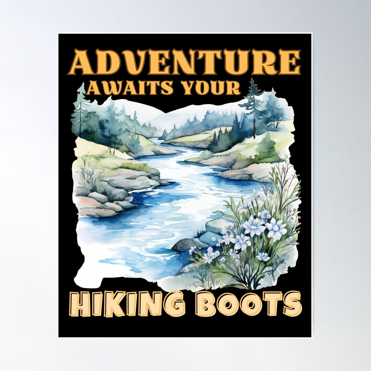 Adventure Awaits Your Hiking Boots. Awesome Hiking Poster Wall Art ...