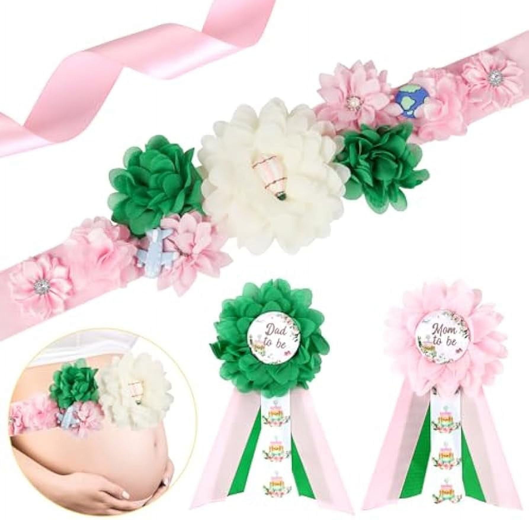 Adventure Baby Shower Maternity Sash Kit - Pink Traveling Belly Belt ...