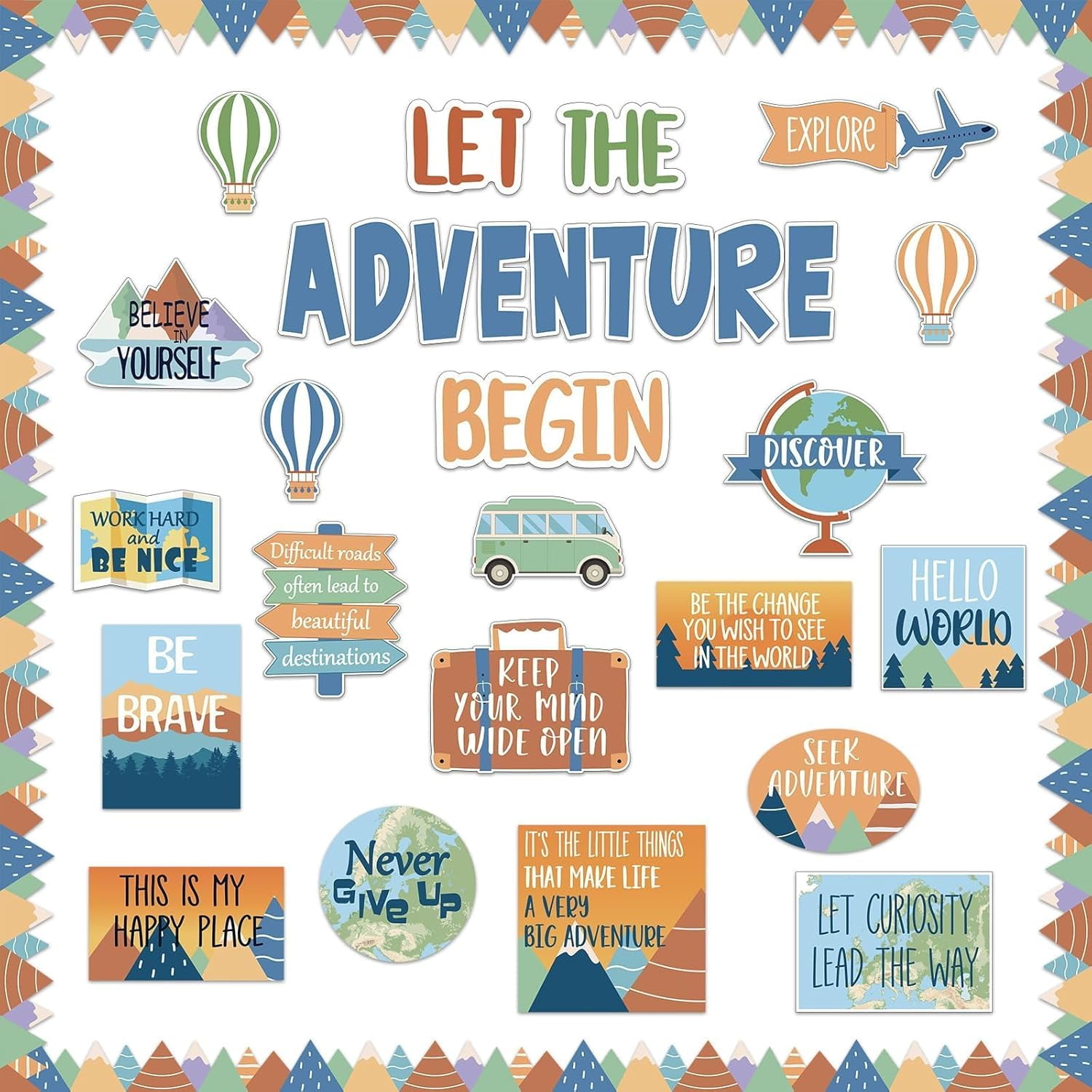 The Adventure Begin Motivational Bulletin Board Set for Classroom ...