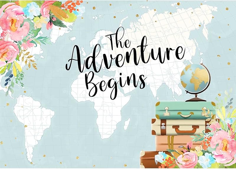 Adventure Begins Birthday Background Banner Backdrop Oh The Places You ...