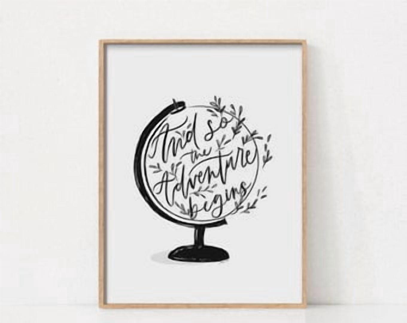 Adventure Begins Nursery Wall Art Kids Playroom Decor Minimalist ...