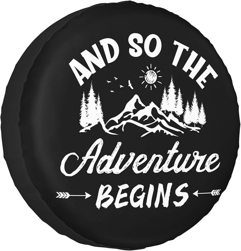 and So The Adventure Begins Rv Spare Tire Cover for RV Trailer Camper ...
