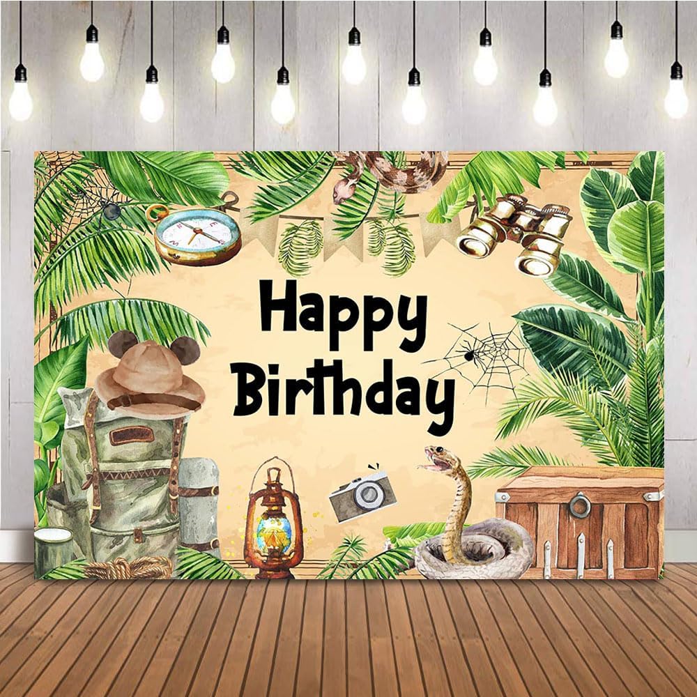 Adventure Birthday Backdrop Explorer Scavenger Hunt Nature Park Outdoor ...
