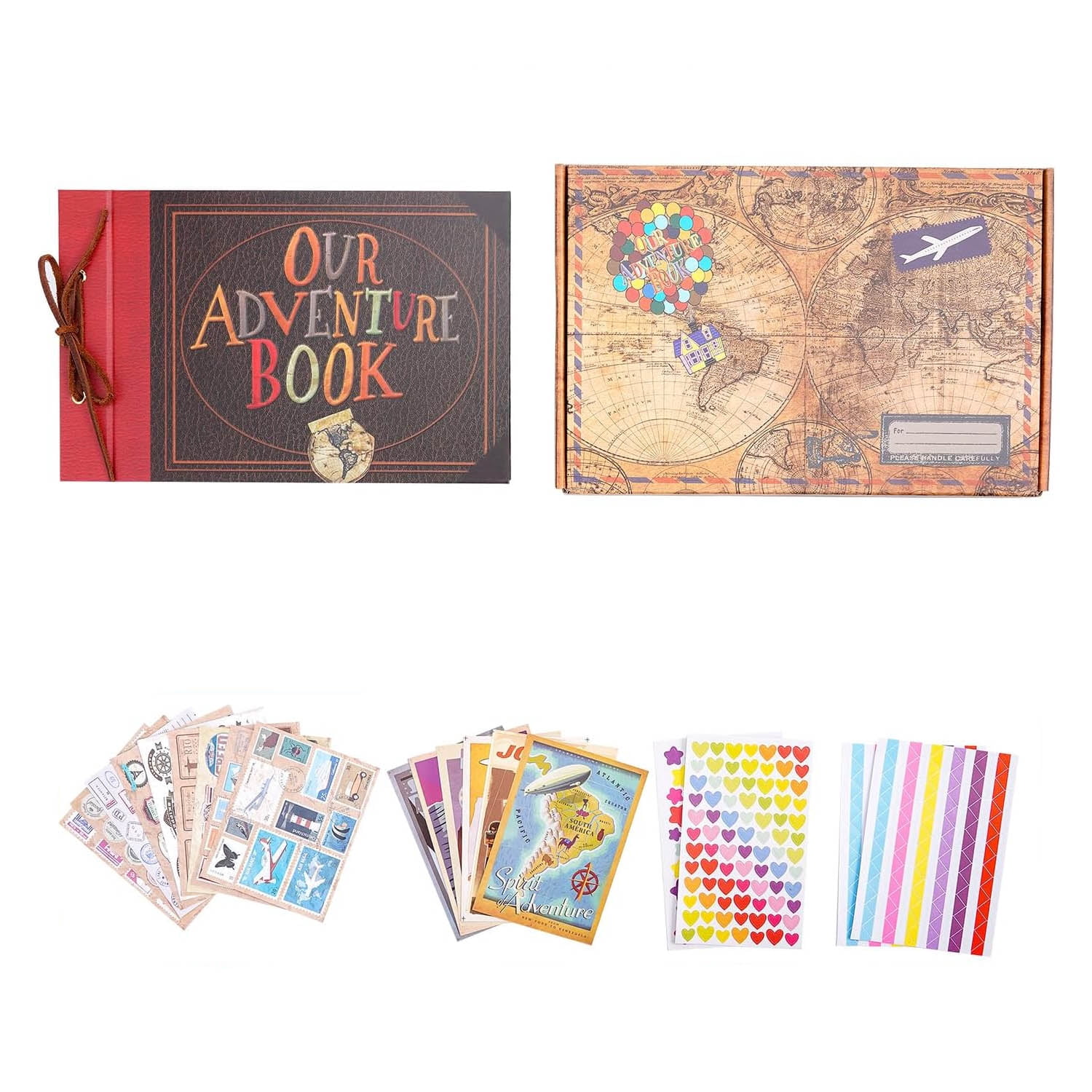 Adventure Book Scrapbook Photo Album, Retro Style Embossed Letter Cover ...