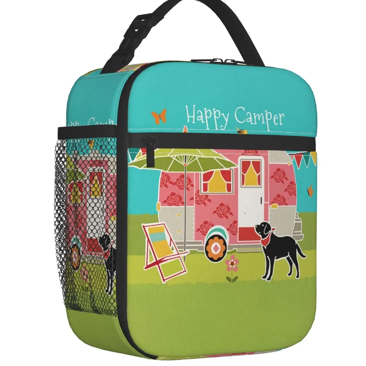 Adventure Camper Happy Camp Insulated Lunch Bag Women Portable RV Van ...