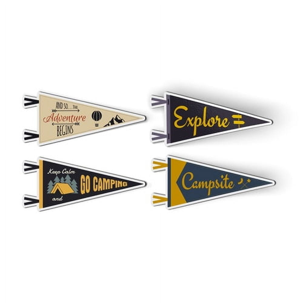 Adventure Camping Pennants Set - 3" each Magnets for Car Locker ...