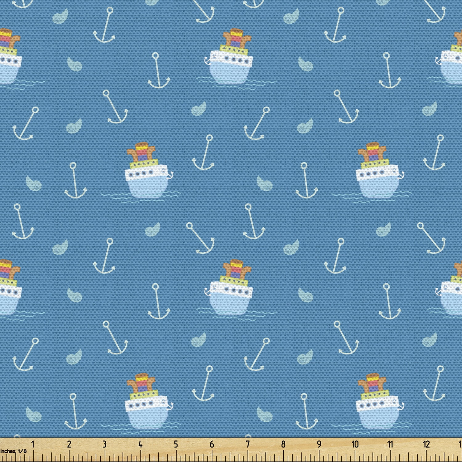 Ambesonne Adventure Fabric by the Yard Upholstery, Nautical Concept, 10 ...