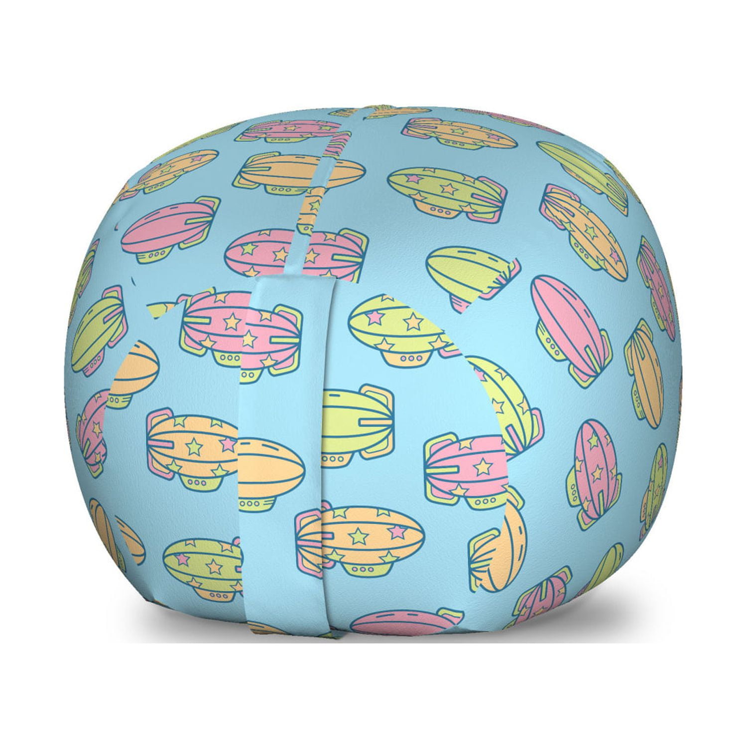 Adventure Cartoon Storage Toy Bag Chair, Linear Drawn Soft Pastel ...