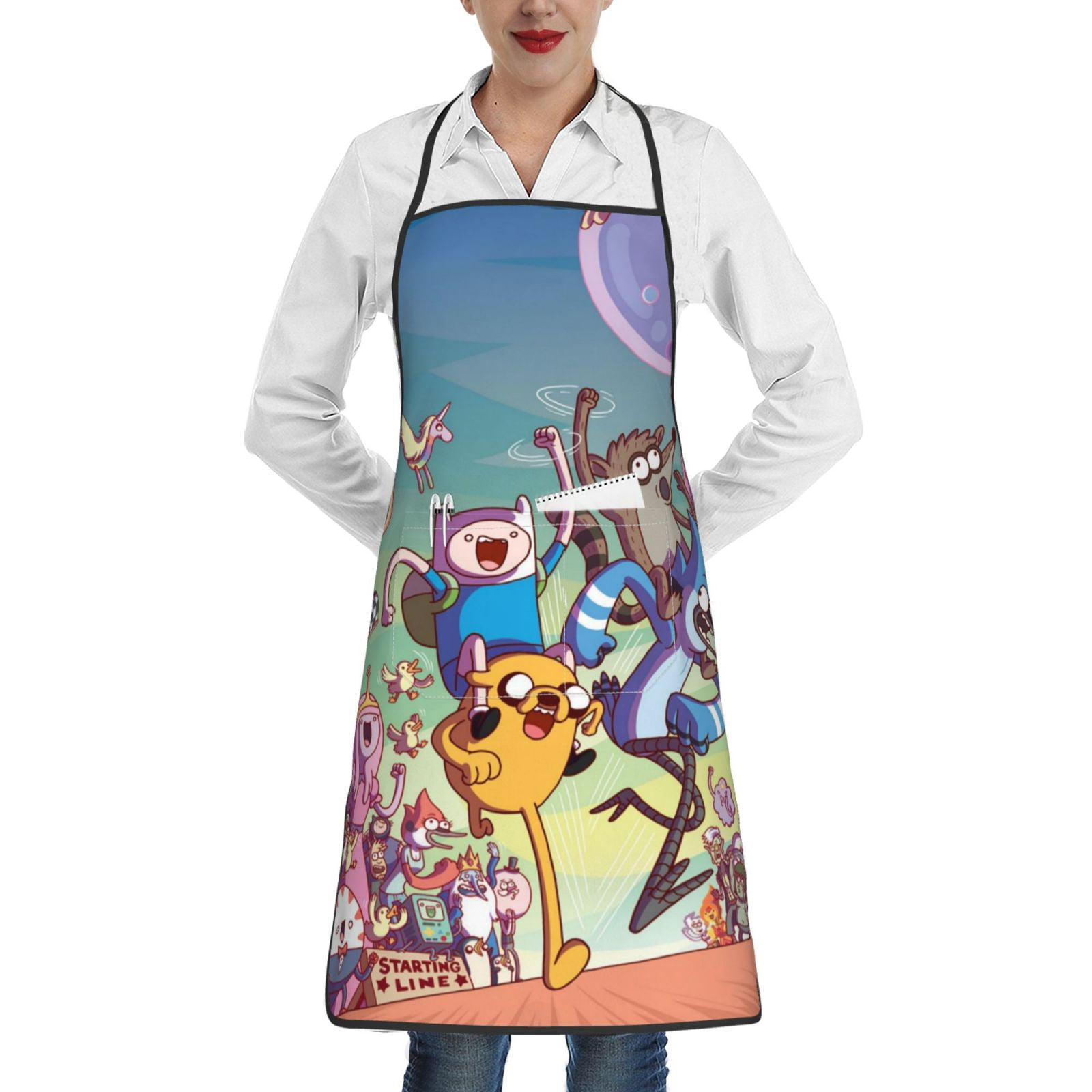 Adventure Cartoon Time Aprons Waterproof Adjustable Aprons Bib Mothers ...
