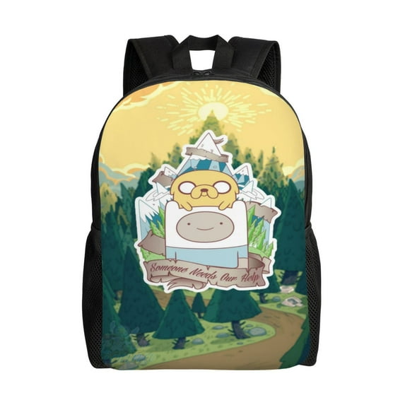 Adventure Cartoon Time Backpack 16 Inch Bookbag Travel Laptop Bag-Great ...