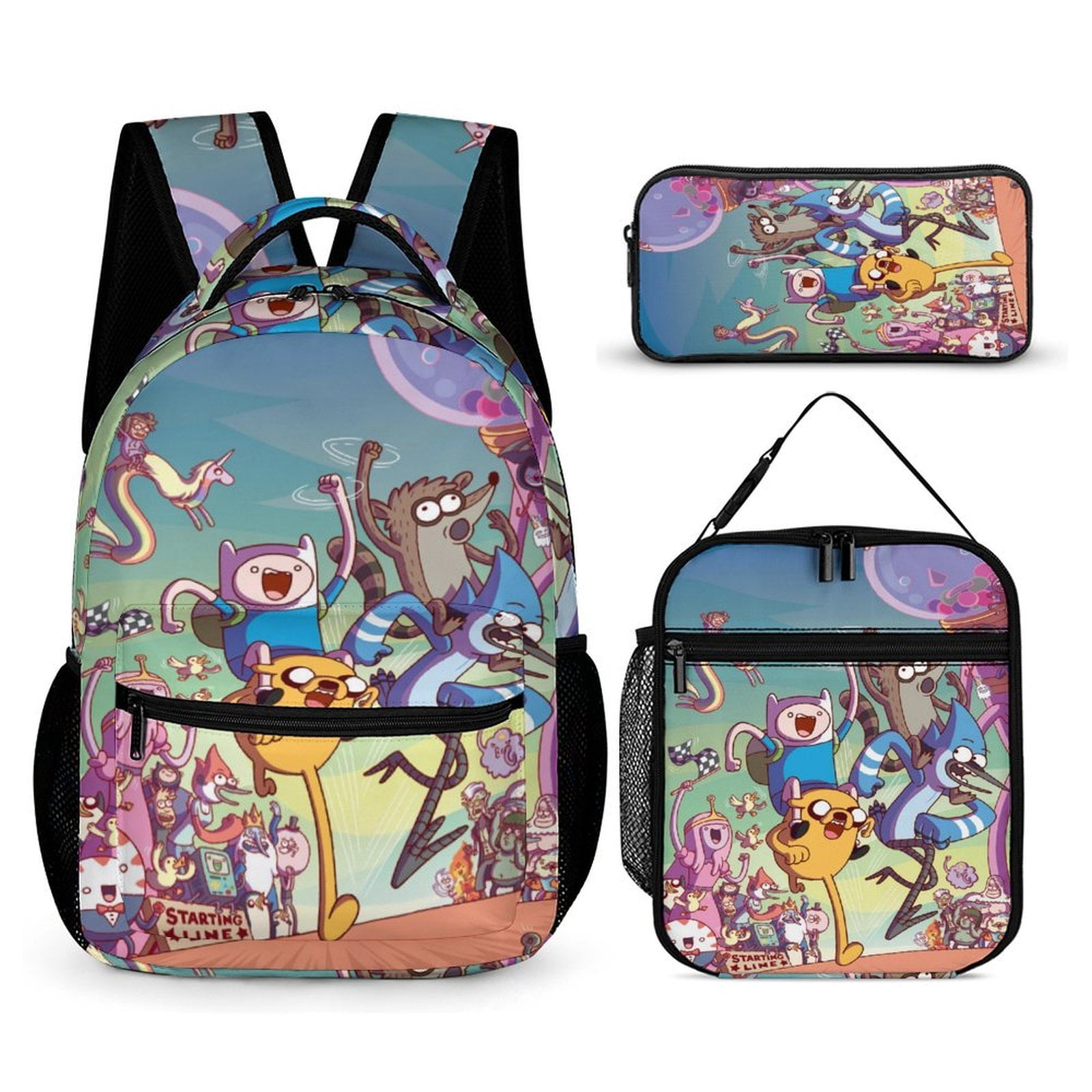 Adventure Cartoon Time Backpack Set with Pocket Backpacks with Pencil ...