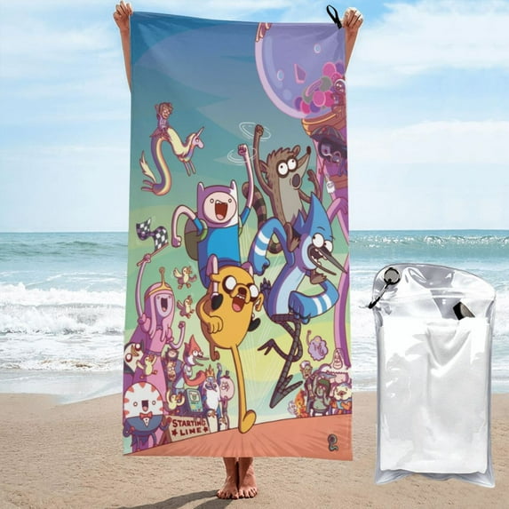Adventure Cartoon Time Beach Towel Anti-Sand Beach Towel, Large Bath ...