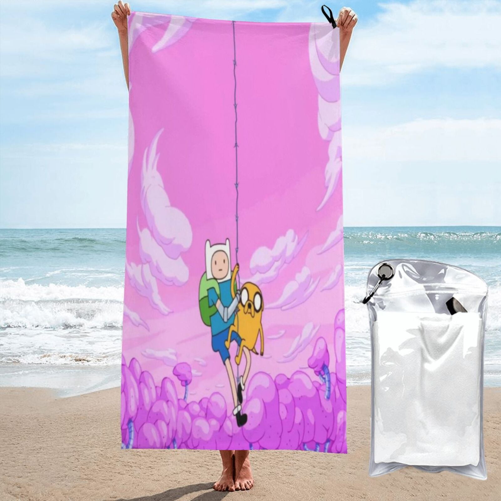 Adventure Cartoon Time Beach Towel Anti-Sand Beach Towel, Large Bath ...