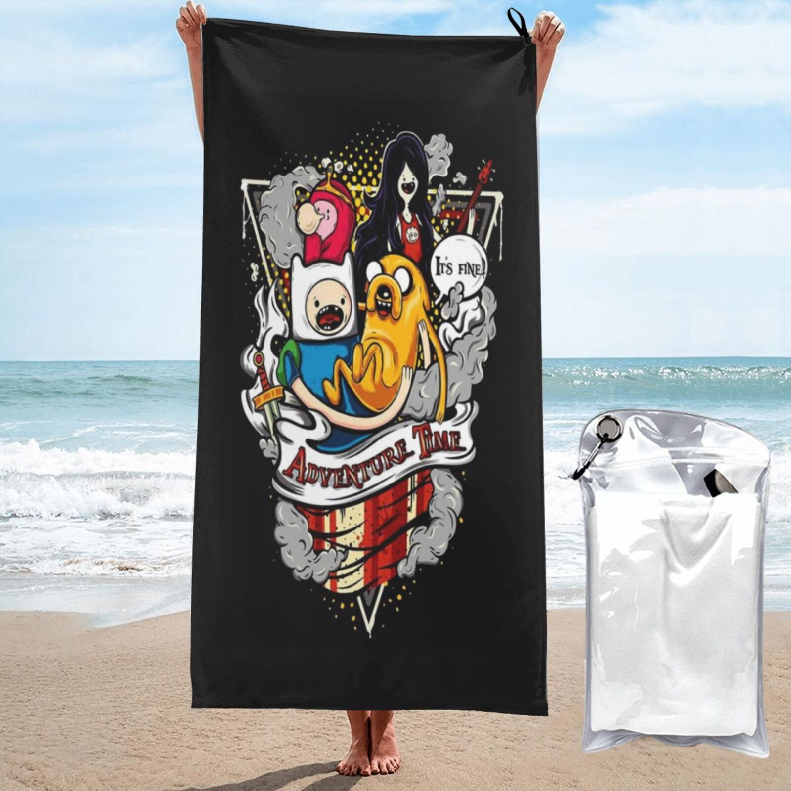 Adventure Cartoon Time Beach Towel Anti-Sand Beach Towel, Large Bath ...