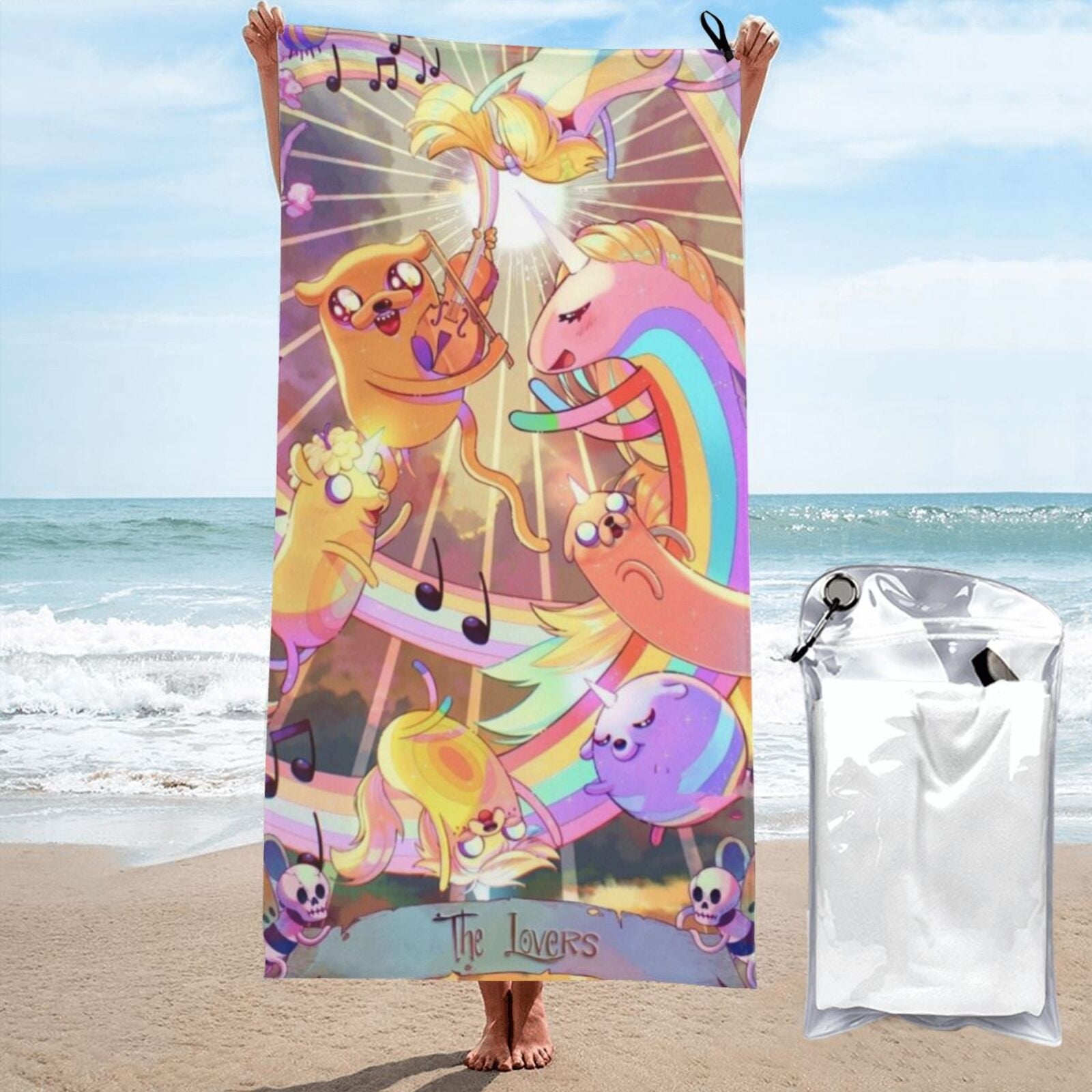 Adventure Cartoon Time Beach Towel Anti-Sand Beach Towel, Large Bath ...