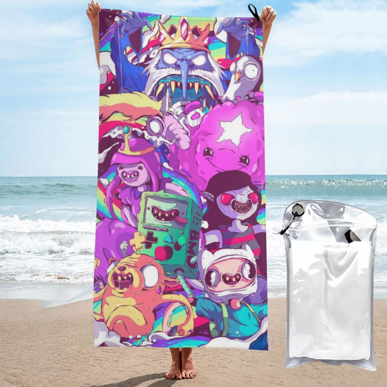 Adventure Cartoon Time Beach Towel Anti-Sand Beach Towel, Large Bath ...