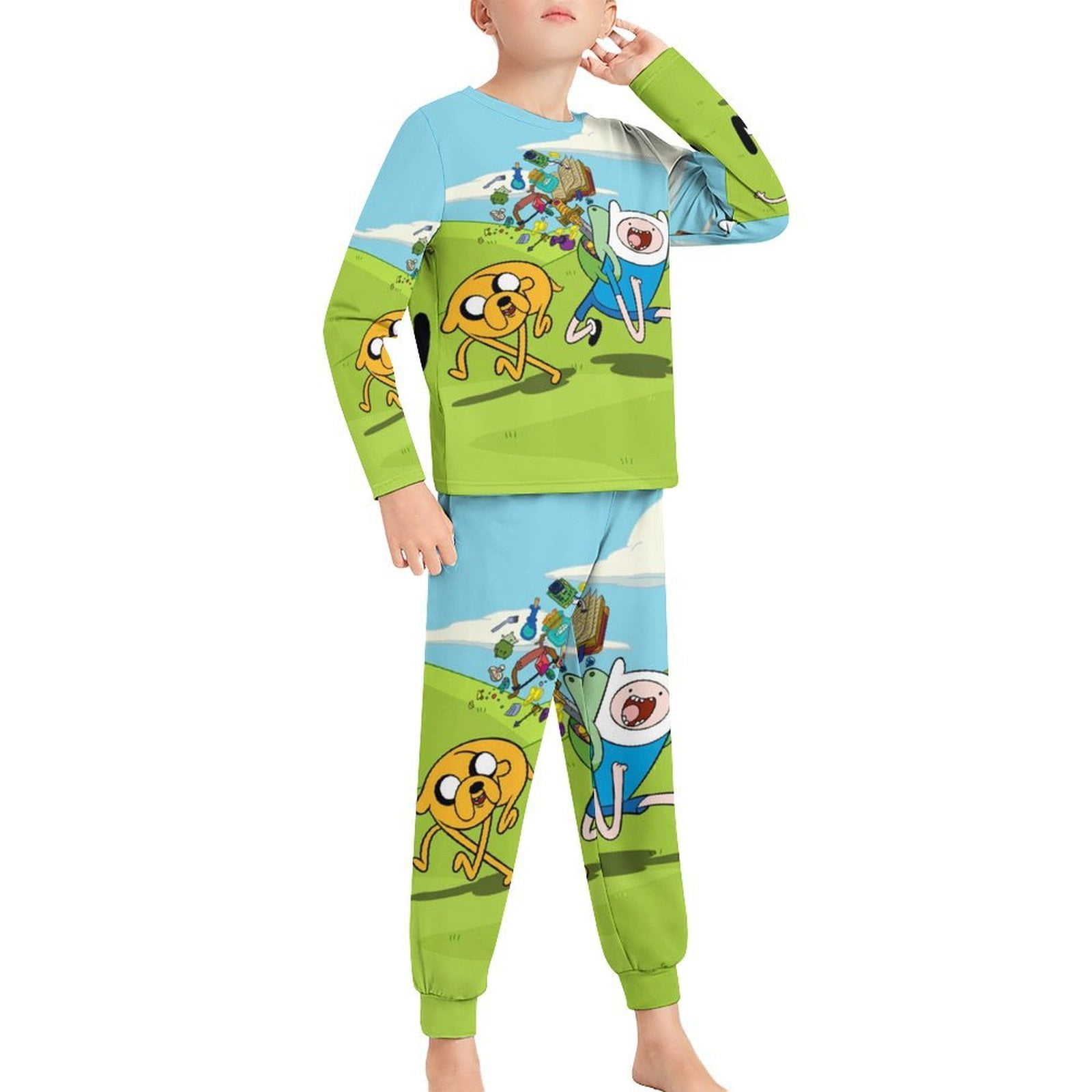 Adventure Cartoon Time Costumes T Shirt Set Crewneck Tee Shirt Pants ...