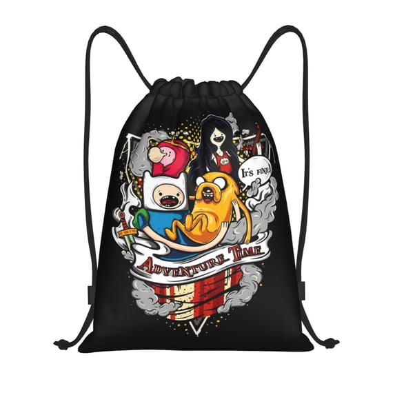 Adventure Cartoon Time Drawstring Bags Large Capacity Shopping Bag ...