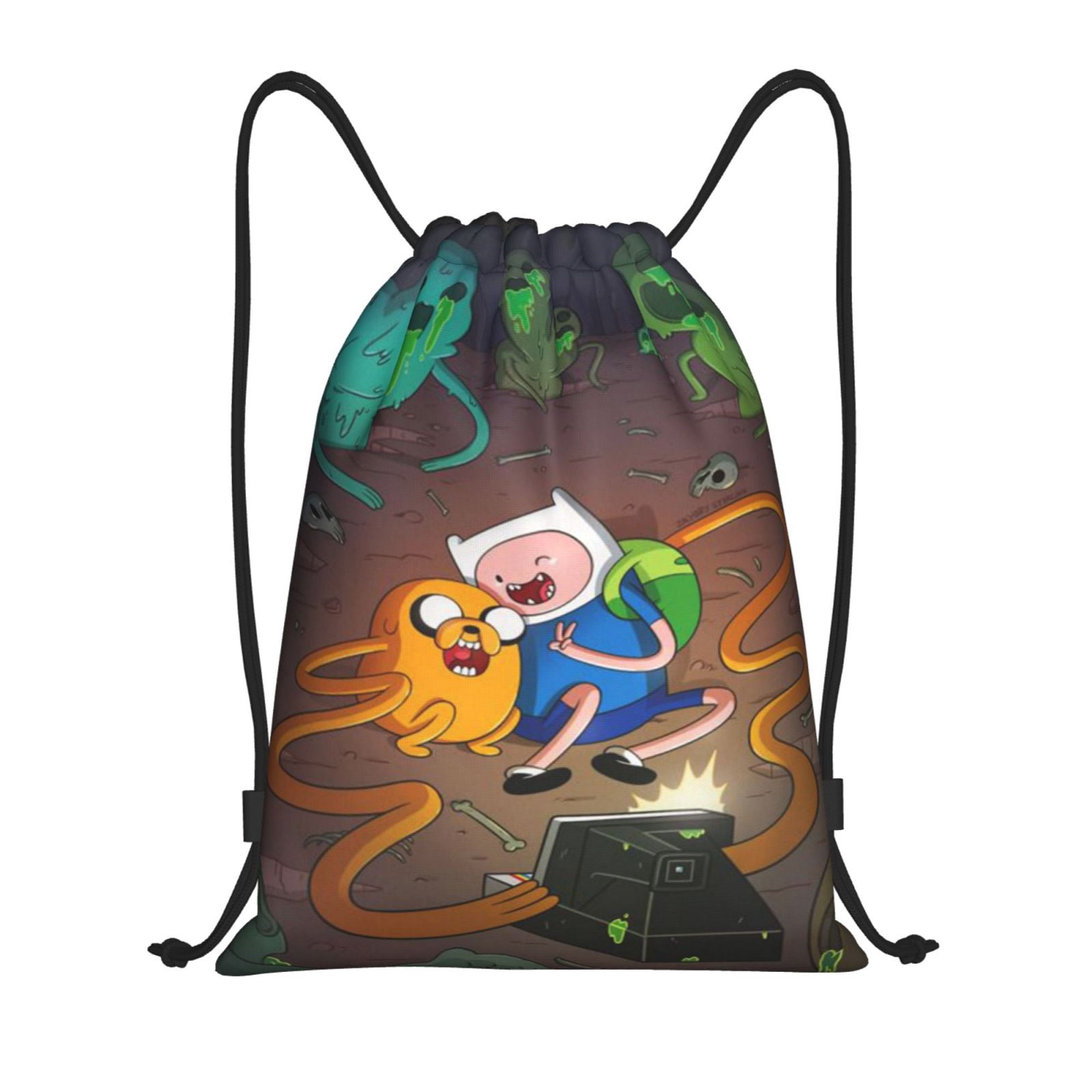 Adventure Cartoon Time Drawstring Bags Large Capacity Shopping Bag ...