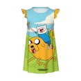 Adventure Cartoon Time Flutter Sleeve Soft Fabric Casual Dress Cartoon ...