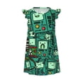 Adventure Cartoon Time Flutter Sleeve Soft Fabric Casual Dress Cartoon ...