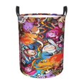 Adventure Cartoon Time Laundry Basket with Handle Waterproof Fabric ...