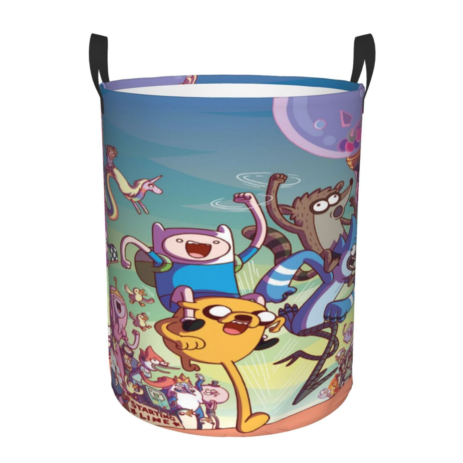 Adventure Cartoon Time Laundry Basket with Handle Waterproof Fabric ...