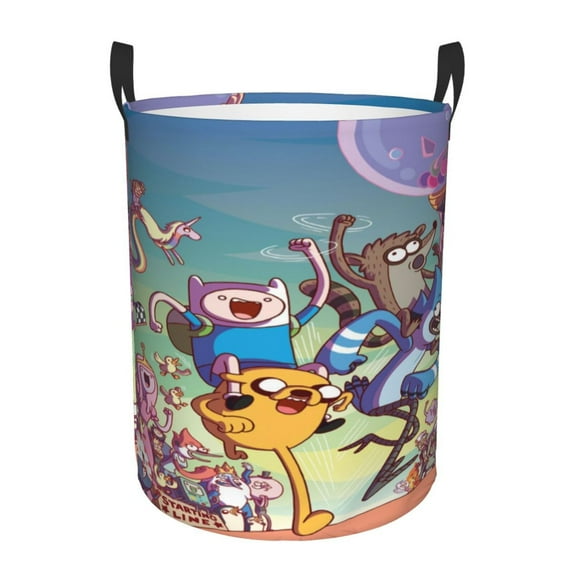 Adventure Cartoon Time Laundry Basket with Handle Waterproof Fabric ...