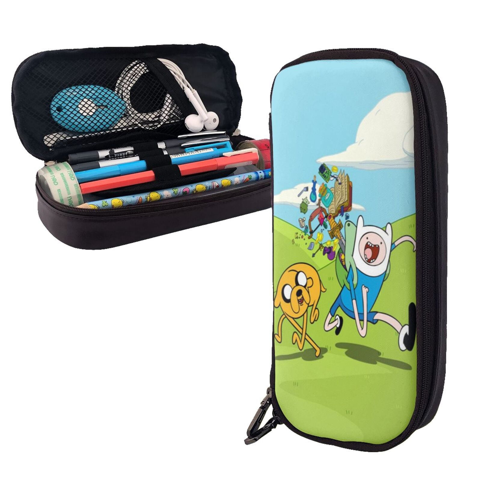 Adventure Cartoon Time Leather Pencil Case Portable Pen Bag Pouch with ...