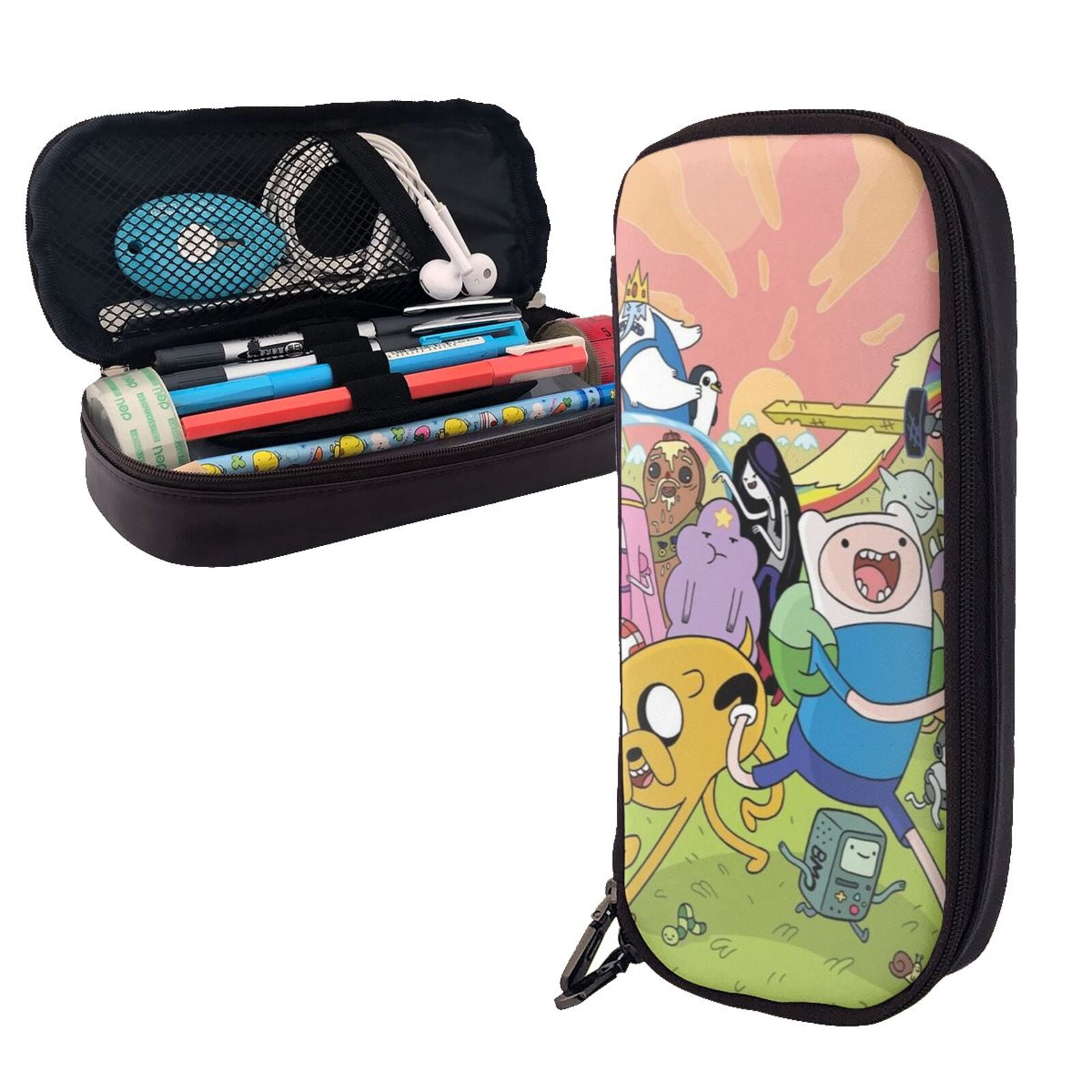 Adventure Cartoon Time Leather Pencil Case Portable Pen Bag Pouch with ...