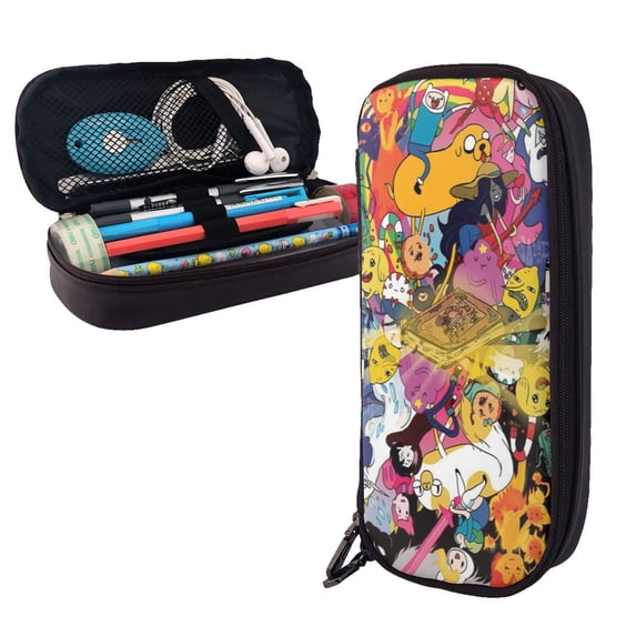 Adventure Cartoon Time Leather Pencil Case Portable Pen Bag Pouch with ...