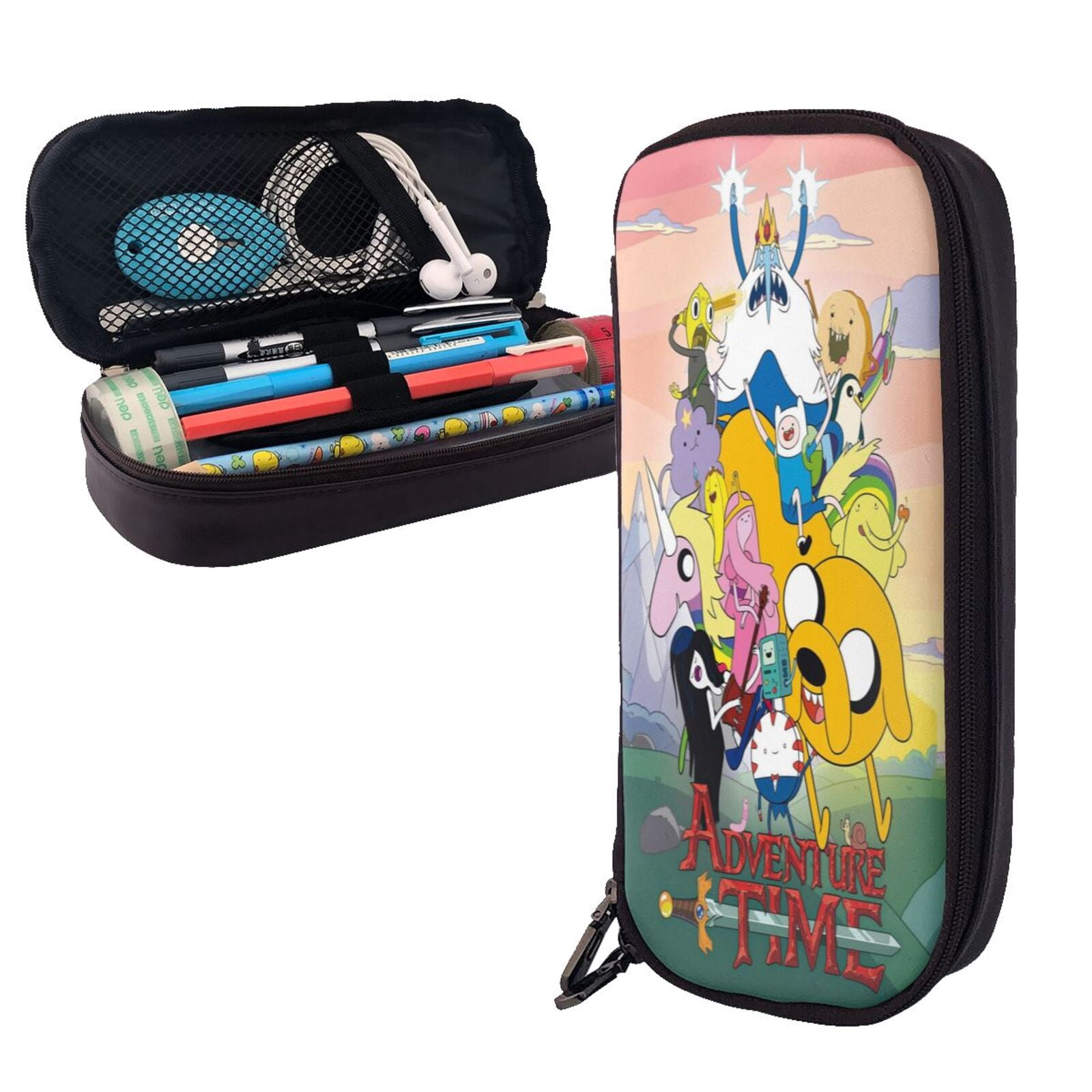 Adventure Cartoon Time Leather Pencil Case Portable Pen Bag Pouch with ...