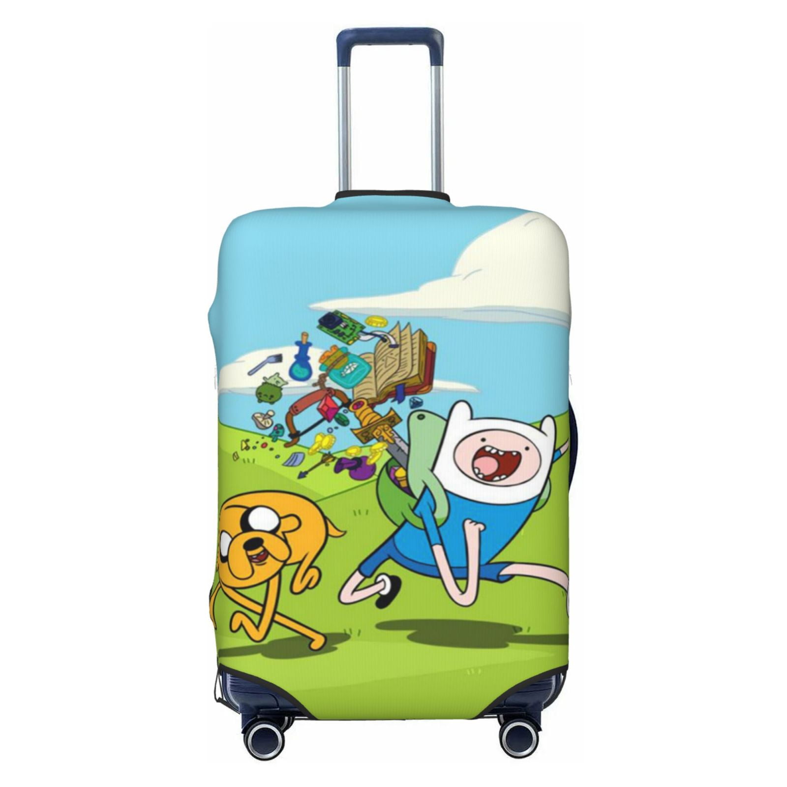 Adventure Cartoon Time Luggage Suitcase Covers Elastic Washable Fashion ...