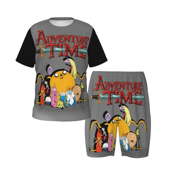 Adventure Cartoon Time Pajamas Set Summer Cartoon Printed Short Set ...