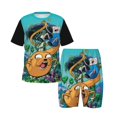Adventure Cartoon Time Pajamas Set Summer Cartoon Printed Short Set ...
